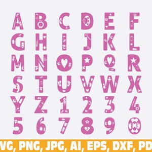 Baby Font Svg Png Birthday Font Alphabet Letters Girl Png - Etsy