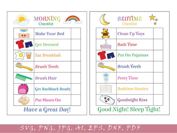 Chore Chart for Kids Kids Chore Chart Routine Chart - Etsy