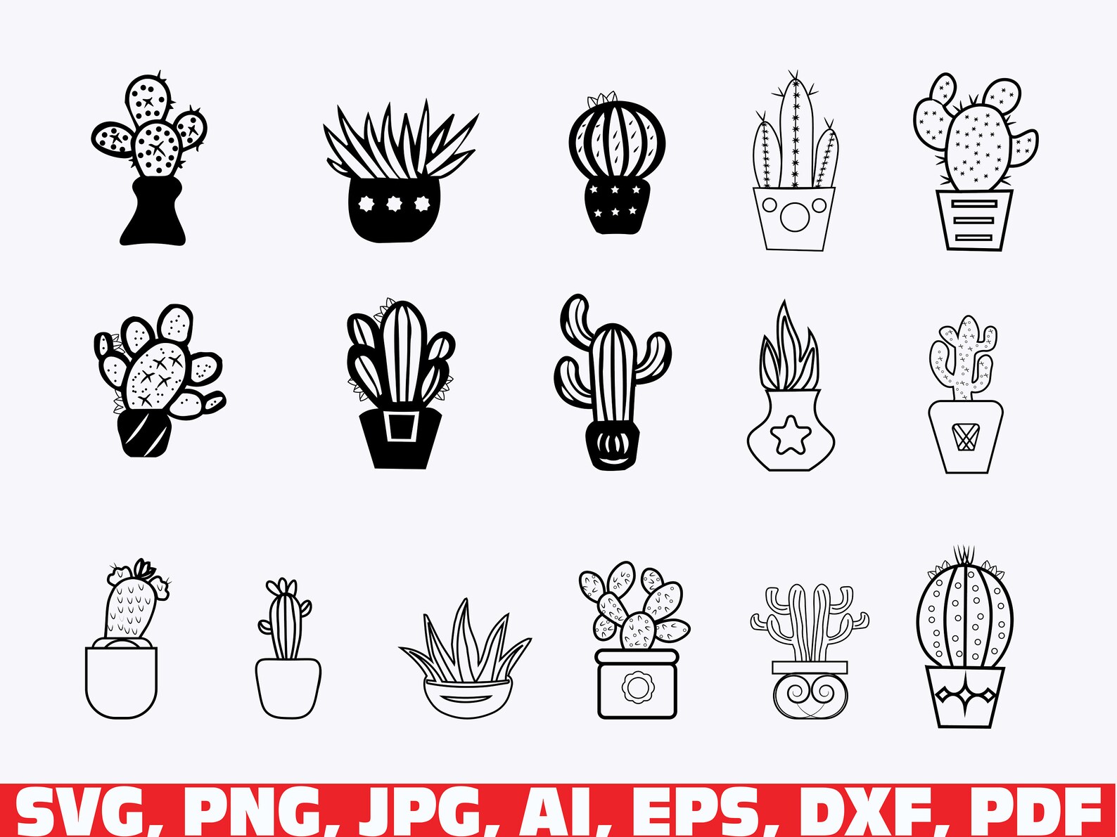 Cactus SVG Cactus PNG Cactus SVG Bundle Succulent Svg - Etsy