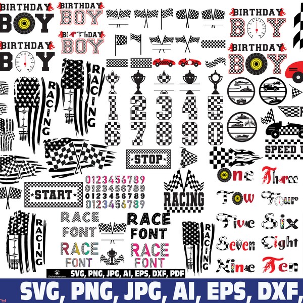 Birthday Boy Racing Svg - Etsy