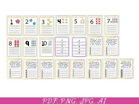 Printable Number Worksheets Pdf Number Tracing Printable - Etsy