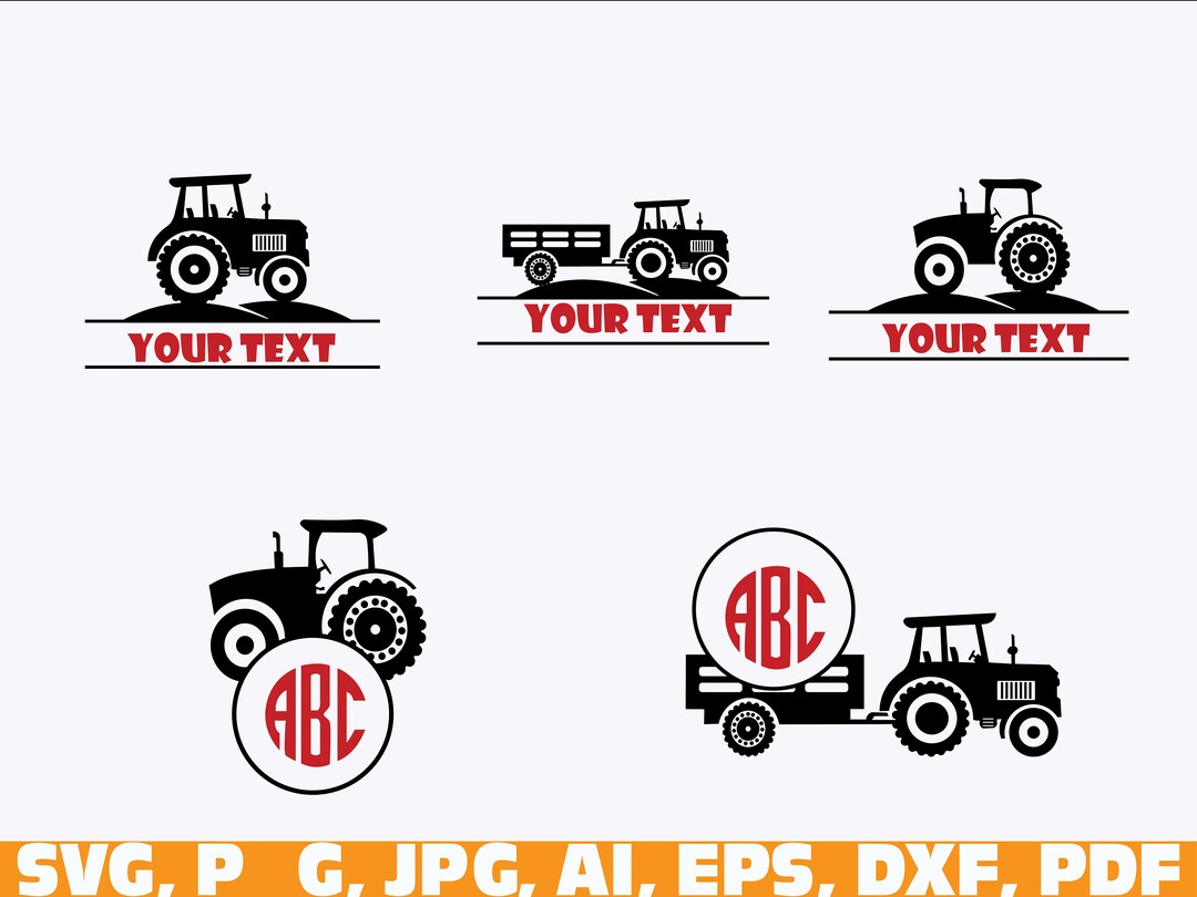 Tractor Monogram Svg, Tractor Svg, Farm Tractor Svg, Farm Svg, Monogram ...