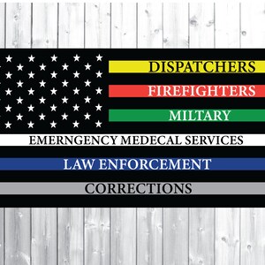 American Flag First Responders Thin Line SVG, First Responder Svg ...