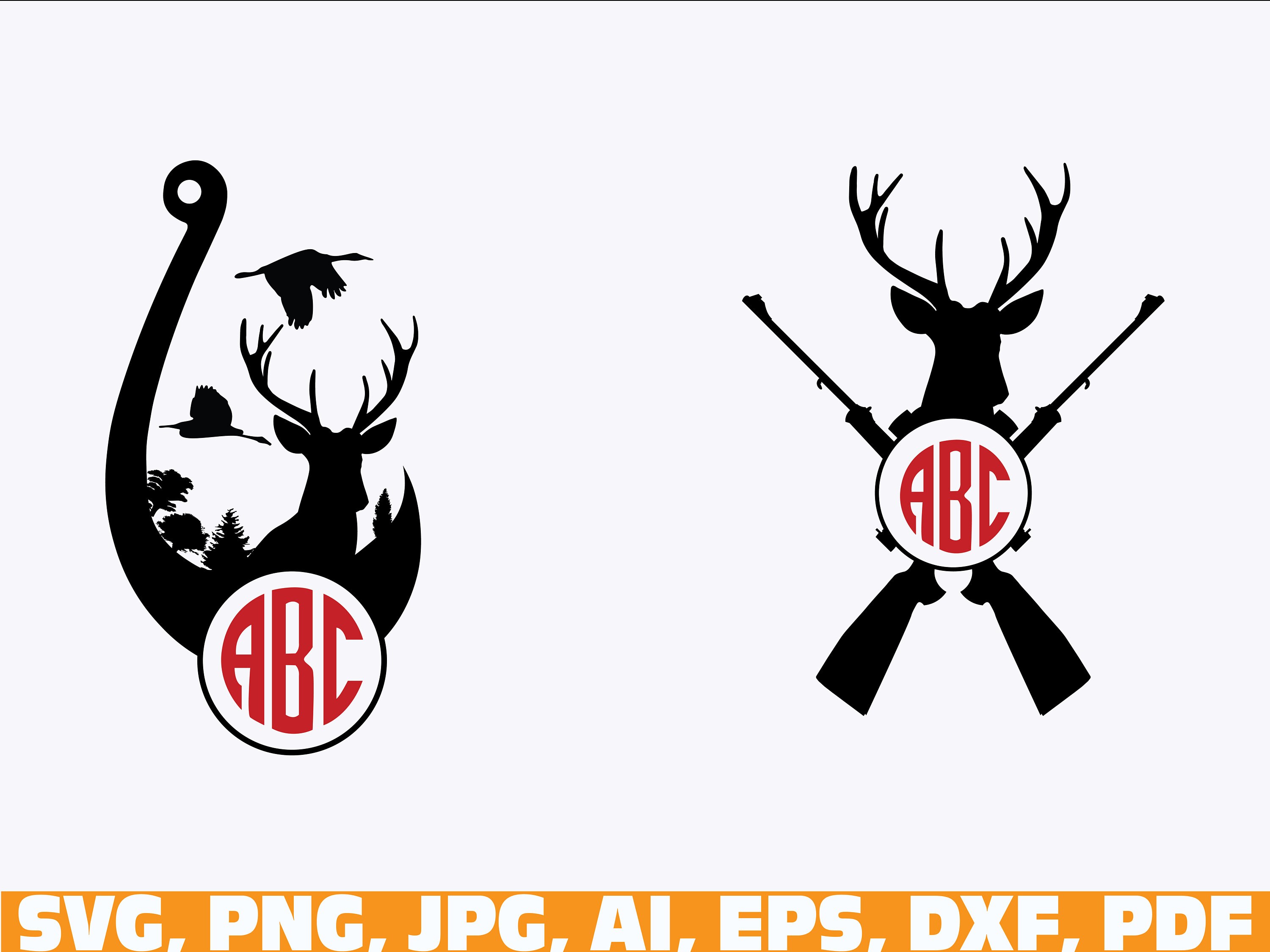 Deer Monogram Svg Hunting Monogram Svg Hunting Svg Name - Etsy
