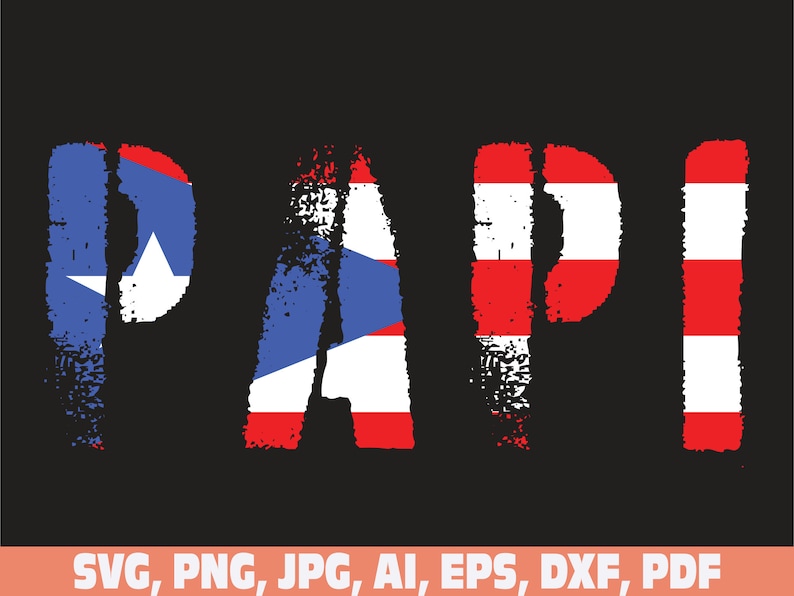 Puerto Rico Boricua Papi SVG papá svg png Bandera de Puerto - Etsy México