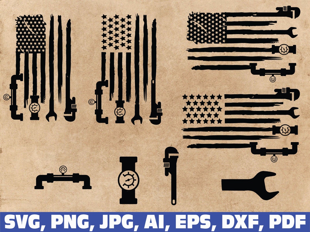 Plumber Svg, Distressed Flag Svg, Plumber American Flag Svg, Plumber ...