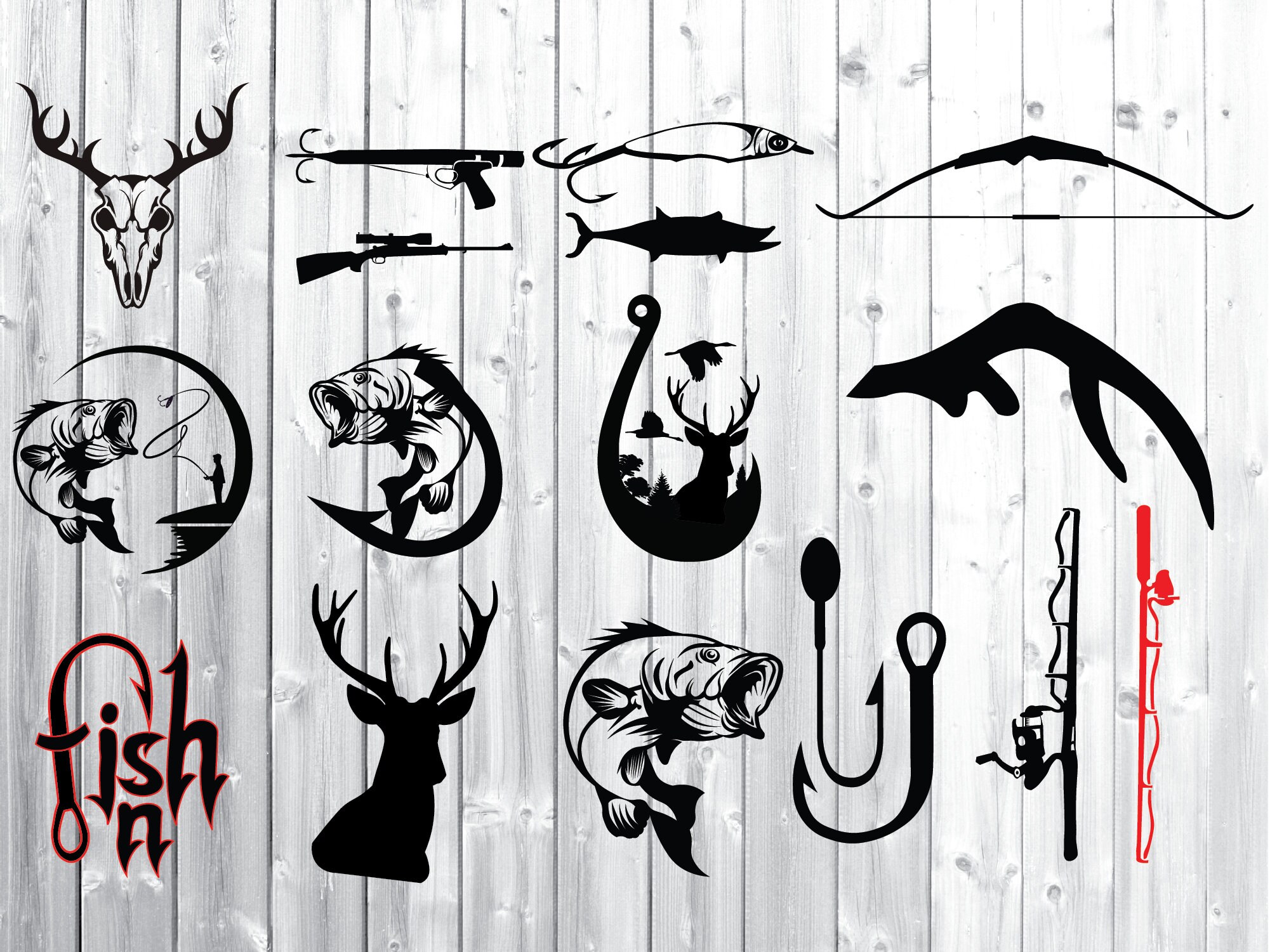 Fishing Hunting Svg Bundle Fishing Svg Hunting Svg Hunt and | Etsy