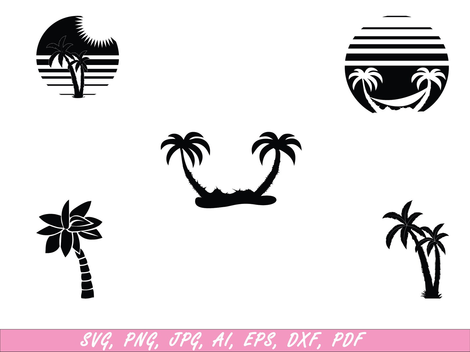 Palm Trees Svg Beach Png Svg Summer Svg Sunset Beach SVG - Etsy