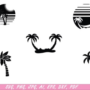 Palm Trees Svg Beach Png Svg Summer Svg Sunset Beach SVG - Etsy
