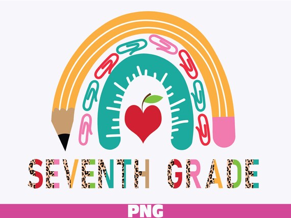 Rainbow Seventh Grade Png Rainbow 7th Grade Png Half Leopard | Etsy