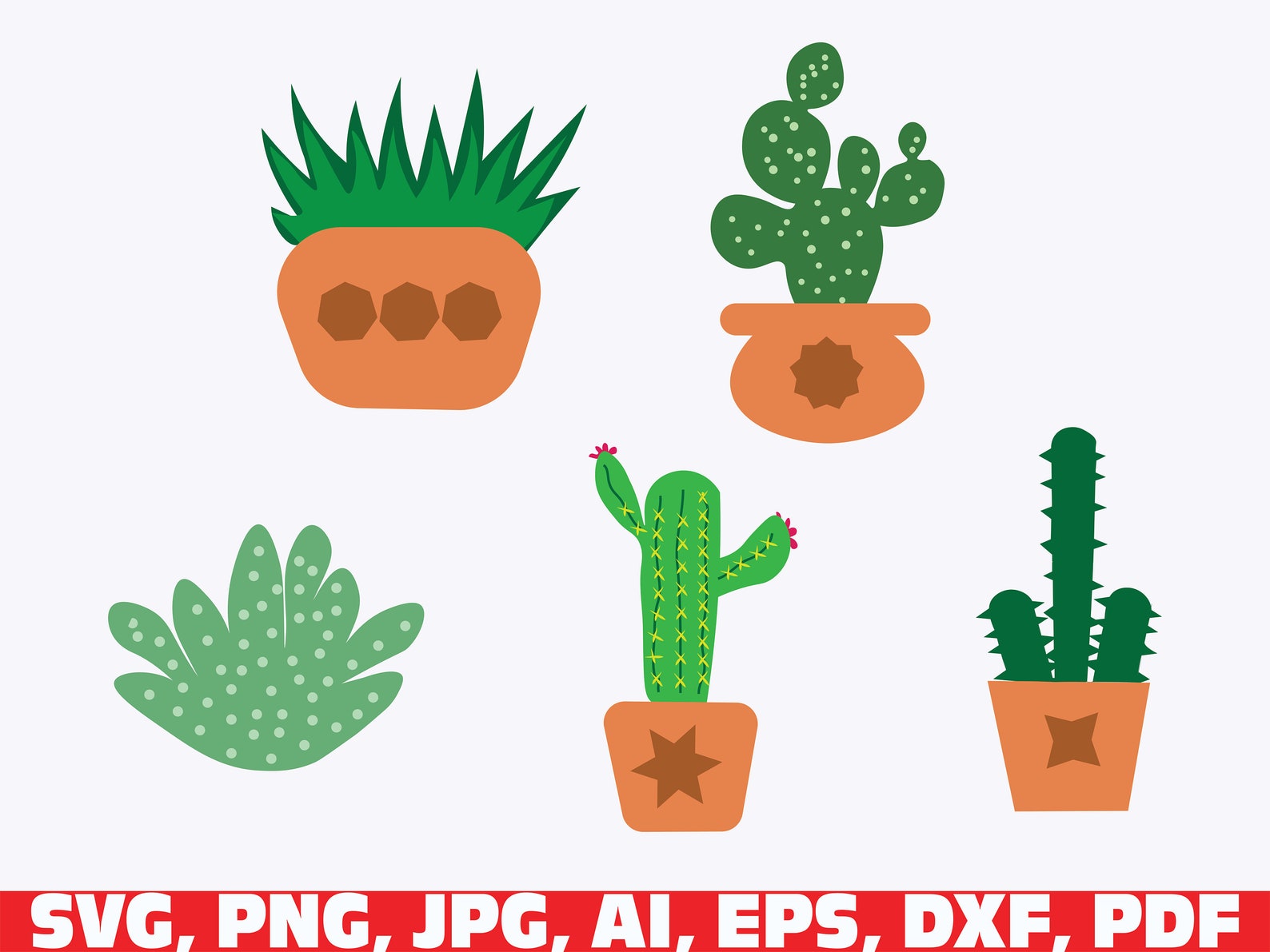 Cactus SVG Cactus PNG Cactus SVG Bundle Succulent Svg - Etsy