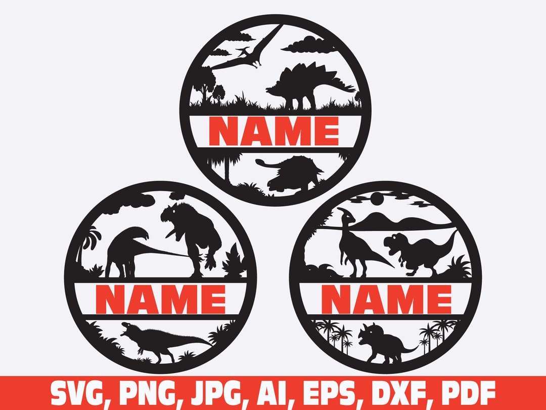 T-rex Dinosaur Name Signs DXF Files SVG Files Welcome - Etsy