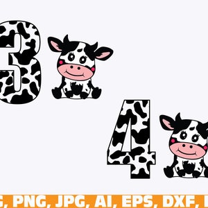 Cow Number Birthday Svg Birthday Cow Svg Cow Print Svg - Etsy Canada