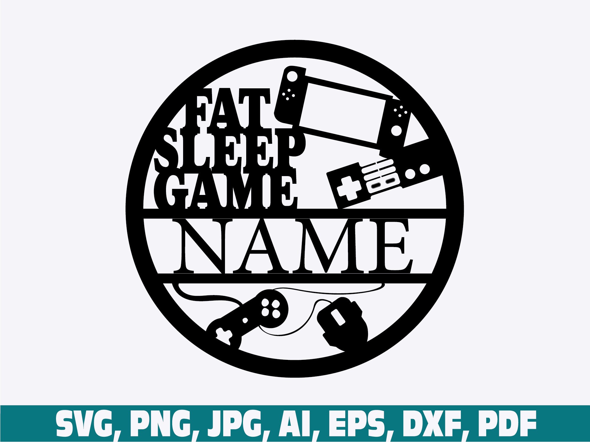 Gamer Name Frame Monogram Dxf Svg Png Video Game Name Sign - Etsy