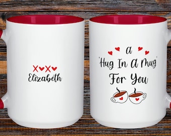 Personalized Hug in A Mug, Sending A Hug Mug, Get Well for Friend Gift ...