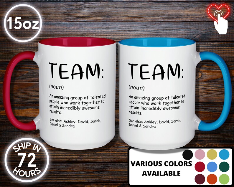 PERSONALIZED Team Gifts Coworker Gift Team Definition - Etsy