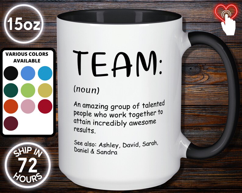 PERSONALIZED Team Gifts Coworker Gift Team Definition - Etsy
