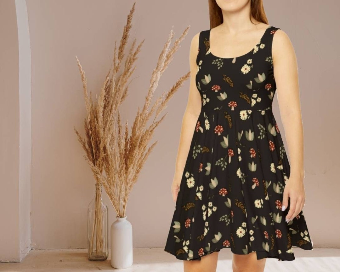 Magic Mushroom Dress, Boho Mushroom Forager Dress, Boho Summer Dress - Etsy