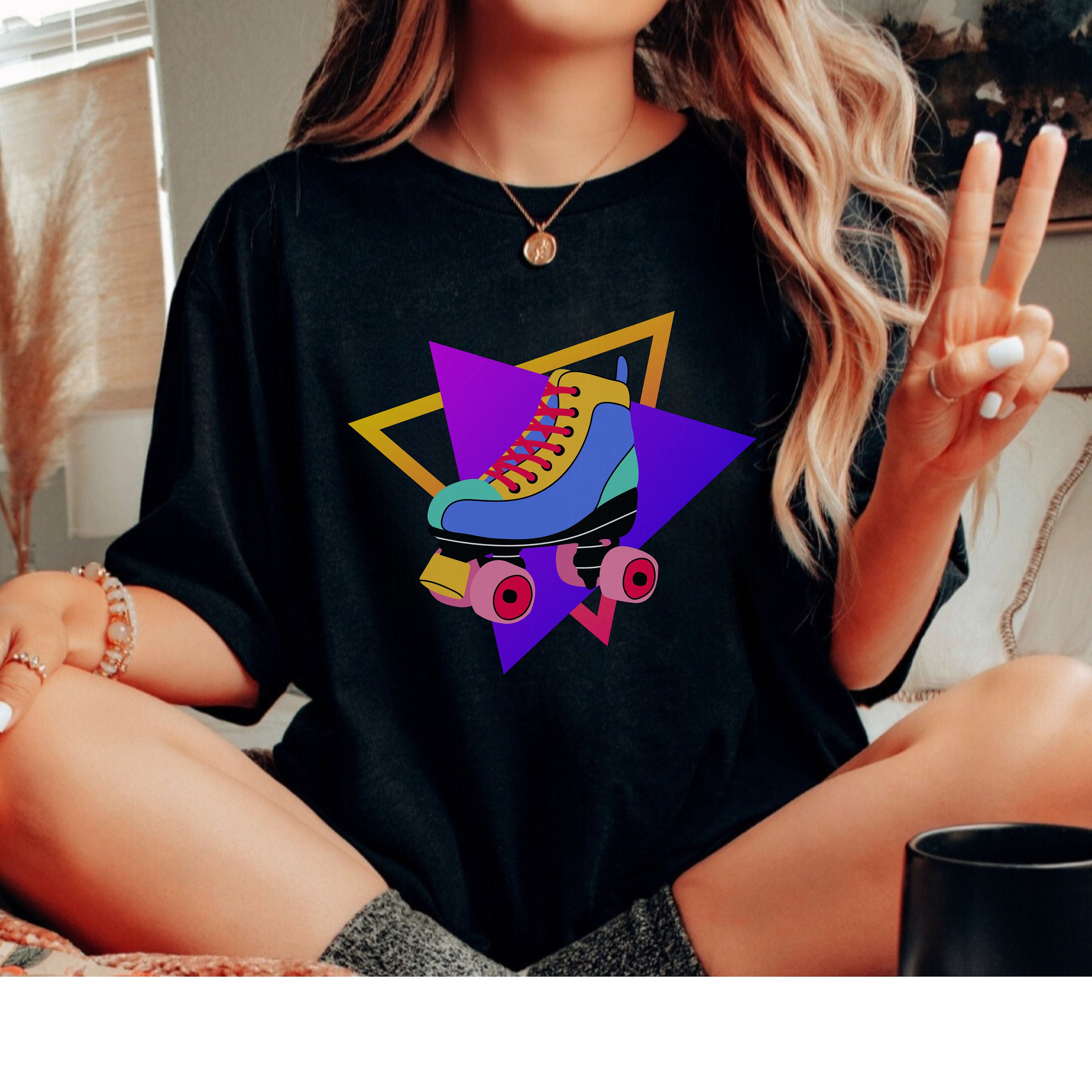 80's Retro Roller Skate Sweatshirt 1980's Nastalgia Sweatshirt Roller ...