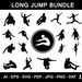 Long Jump Game Silhouette Bundle | Long Jump Game Players With Logo ...