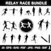 Relay Race Sport Silhouette Bundle | Relay Race Sport Players With Logo ...