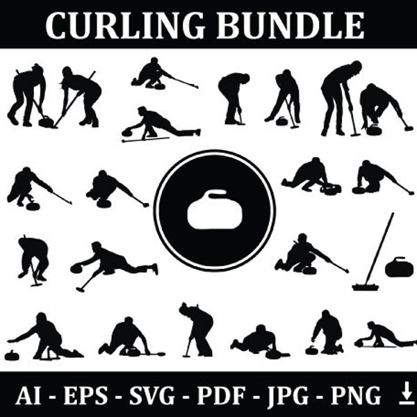 Curling Sport Svg - Etsy