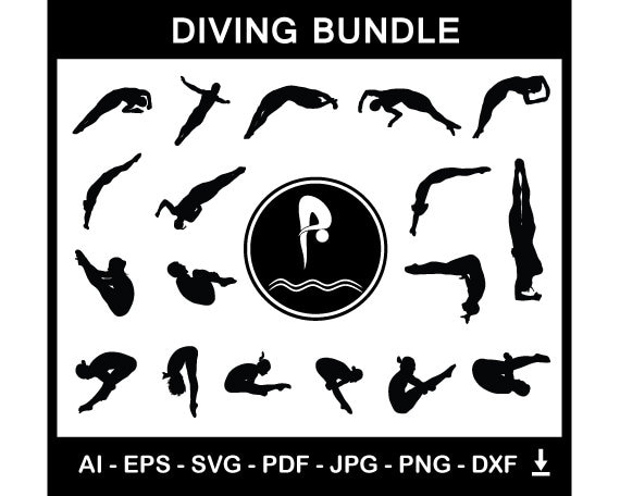 Springboard Diving Silhouette