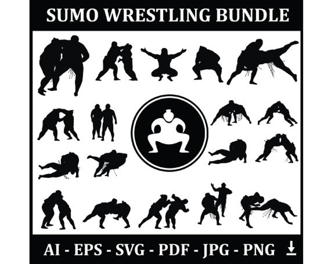 Sumo Wrestling Sports Silhouette Bundle | Sumo Wrestling Players With ...