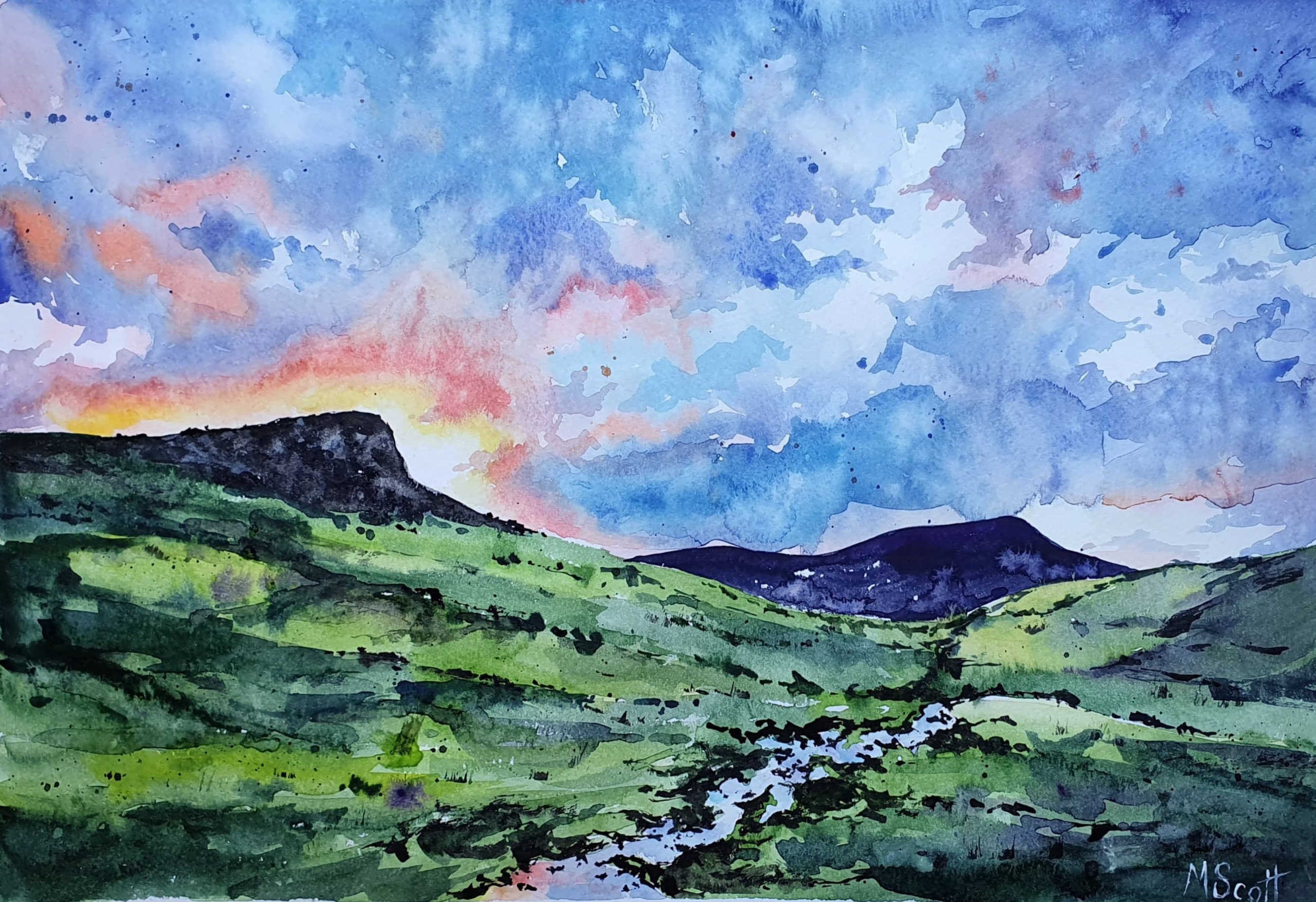 Original Lake District Watercolour Landscape Painting, Watercolour on ...