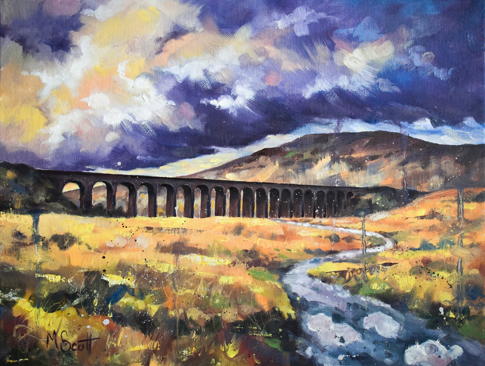 A4 Giclée Print of Ribblehead Viaduct in the Yorkshire Dales, From an ...