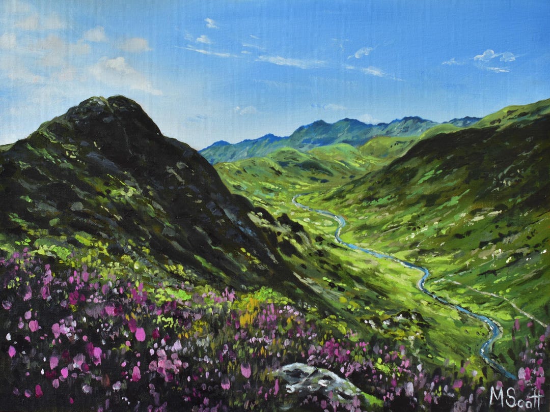 Original Langstrath Oil Painting, Lake District Landscape Artwork ...