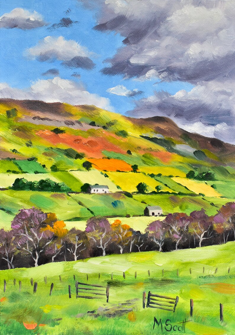 A4 Giclée Print of the Yorkshire Dales, From an Original Oil Painting ...