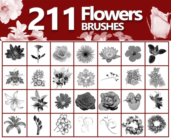 Flowers Brushes ABR Photoshop Brushes Wild Flowers | Etsy