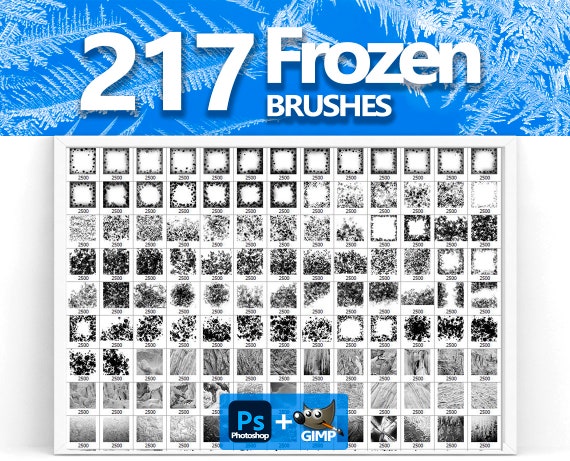 Frozen Brushes Snowflakes ABR Winter Photoshop Brushes - Etsy