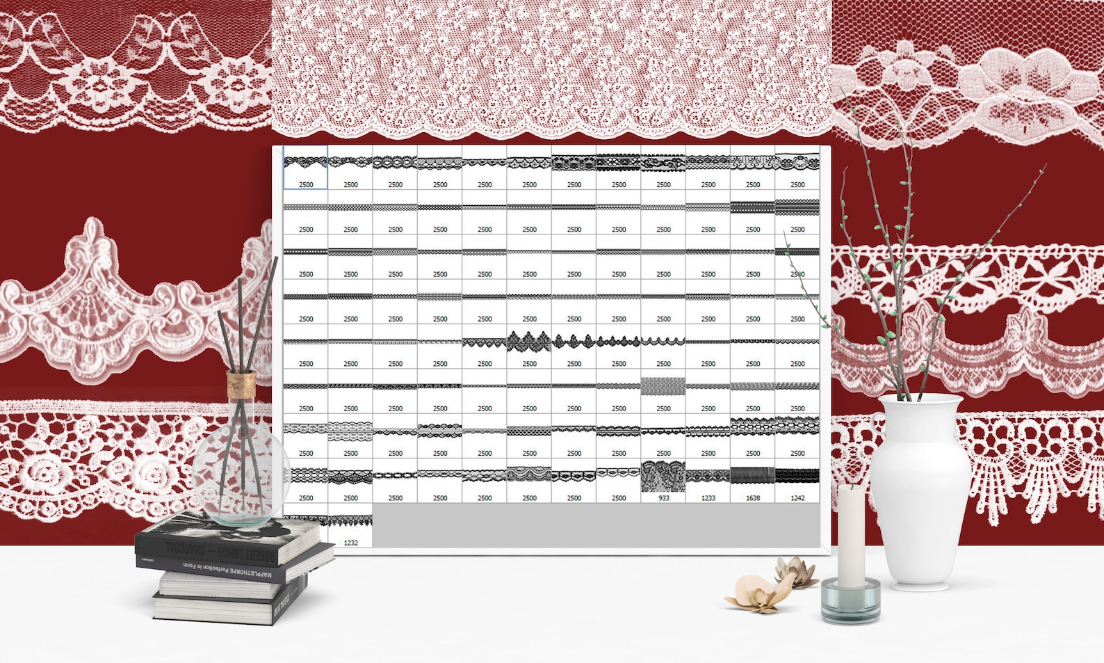 Lace Photoshop Brushes Embroidered Overlays Vintage Lace - Etsy