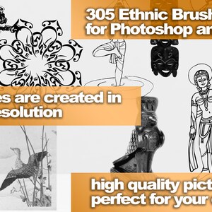 Ethnic Photoshop Brushes African Brushes for GIMP India | Etsy