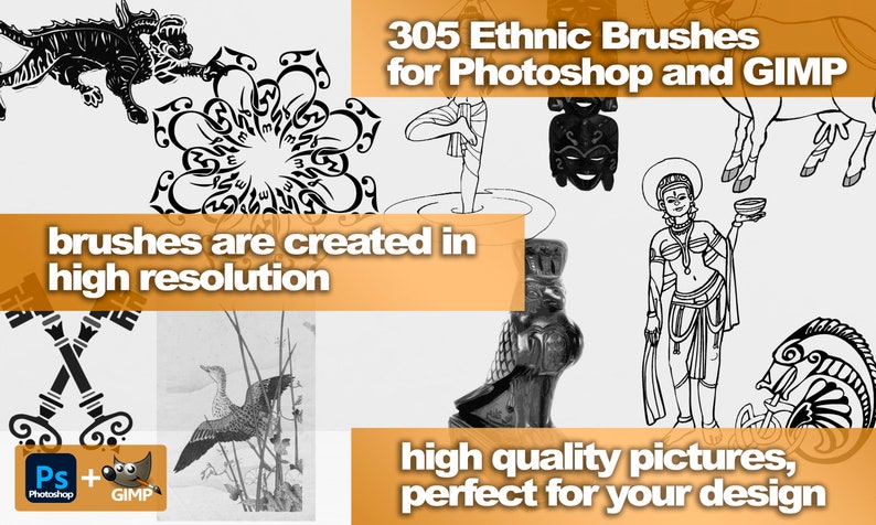 Ethnic Photoshop Brushes African Brushes for GIMP India | Etsy