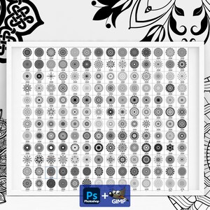 Mandala Brushes, Digital Patterns, Ornament ABR Photoshop, Decorations ...
