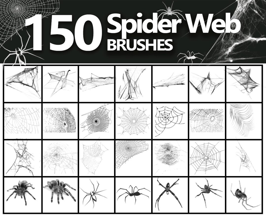 Cobweb ABR, Spider Web Brushes, Spiders Photoshop Brushes, Halloween ...