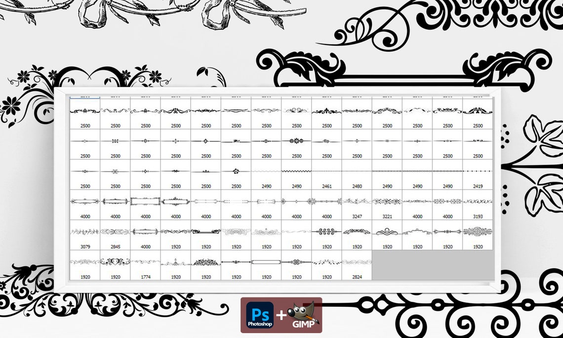 Dividers Brushes – Decorative Borders, Baroque & Calligraphy ABR for ...