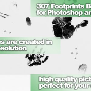 Footprints Brushes, Fingerprints ABR, Hand Traces Overlays, Foot ...