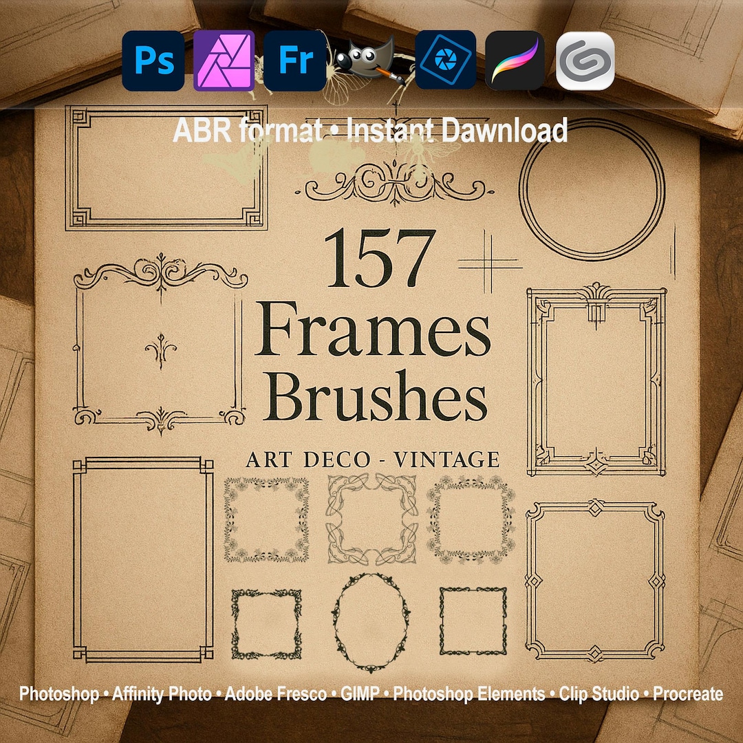 Frames Brushes – Art Deco, Vintage & Decorative Borders ABR for ...