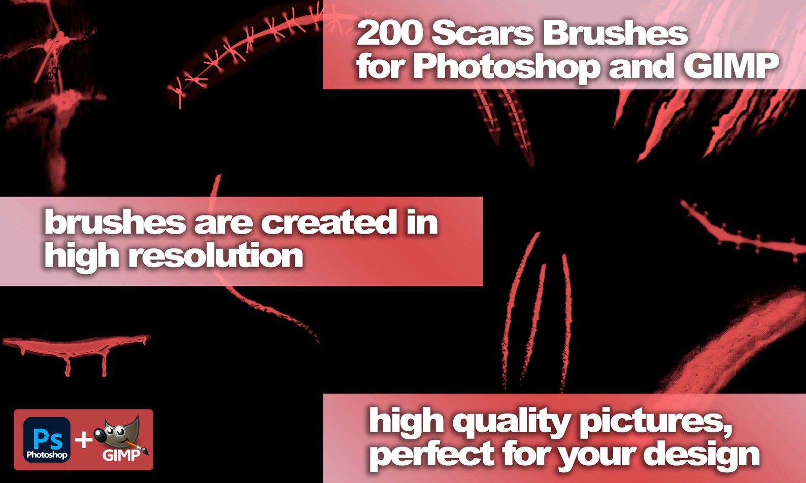 Scars & Wounds Brushes – Photoshop ABR for Injuries, Cuts, Bruises ...
