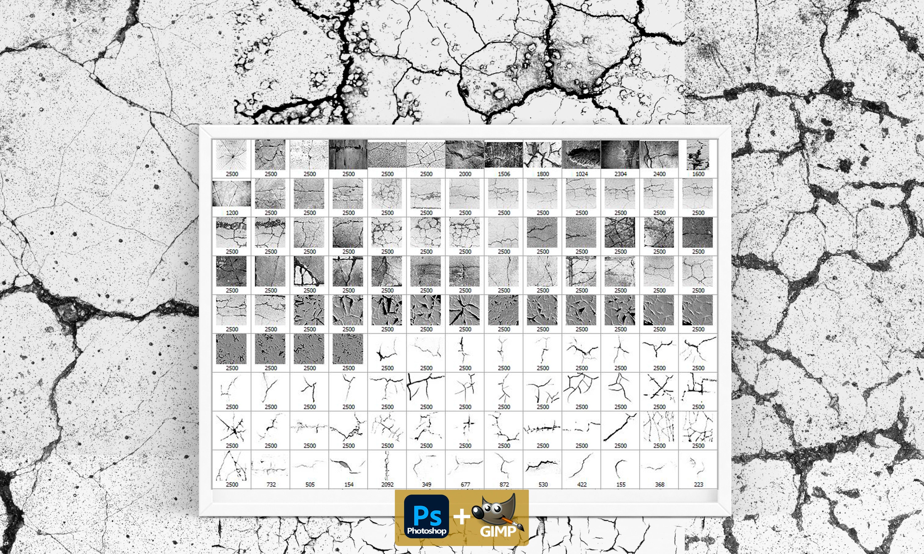 Cracked Wall Brushes Photoshop Textured Brushes Wall Texture - Etsy