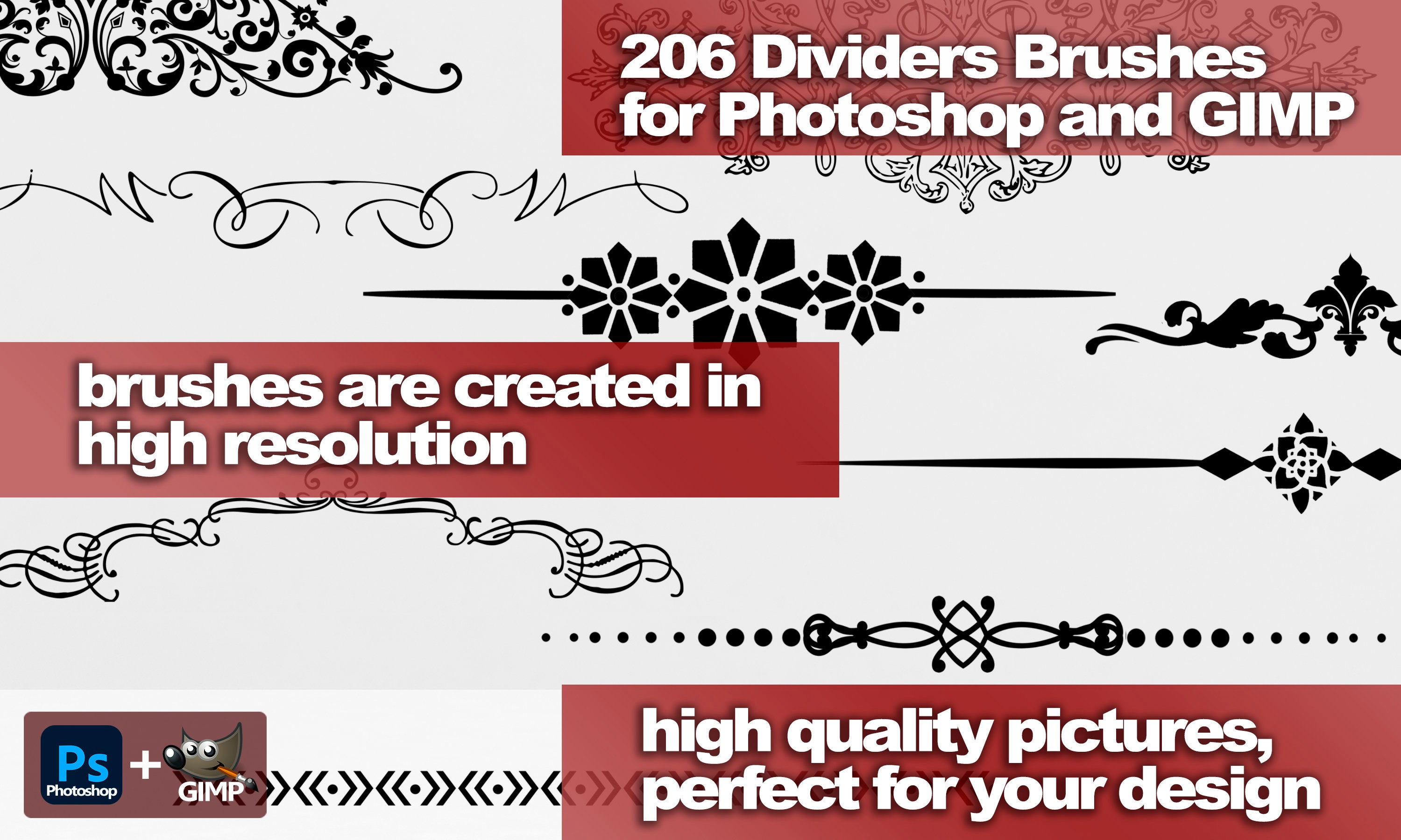 Dividers Brushes – Decorative Borders, Baroque & Calligraphy ABR for ...