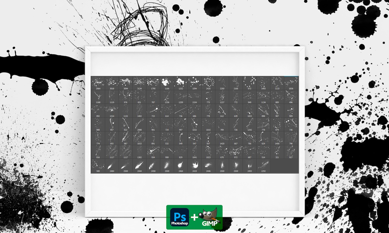 Spray & Splatter Brushes ABR | Paint Blots, Ink Drops, High-res Texture ...