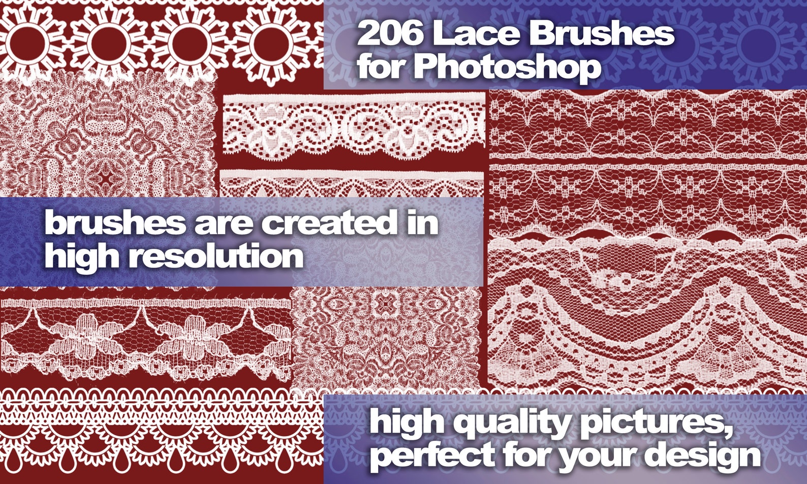 Lace Photoshop Brushes Embroidered Overlays Vintage Lace - Etsy