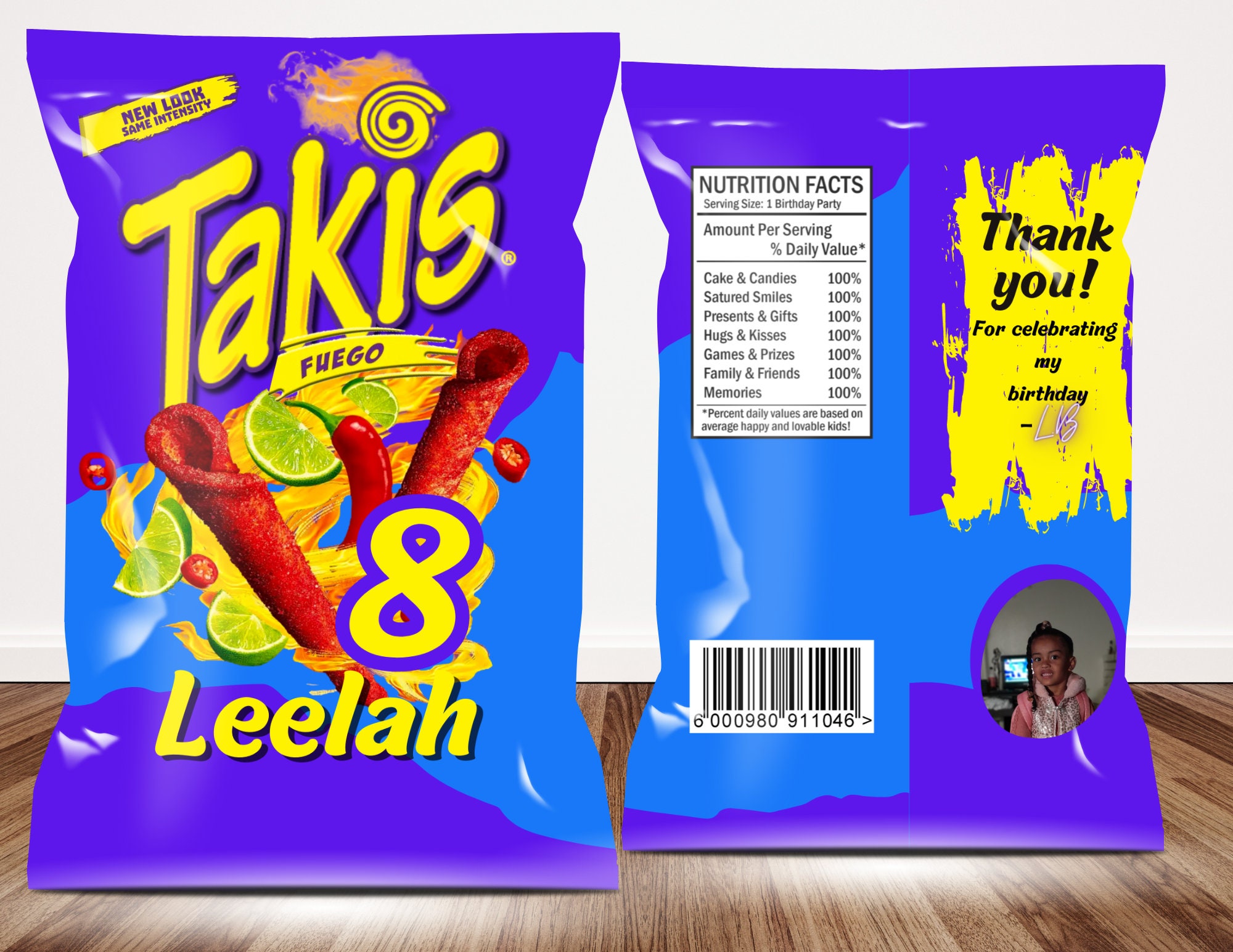 Blue Takis Birthday Chip Template - Etsy