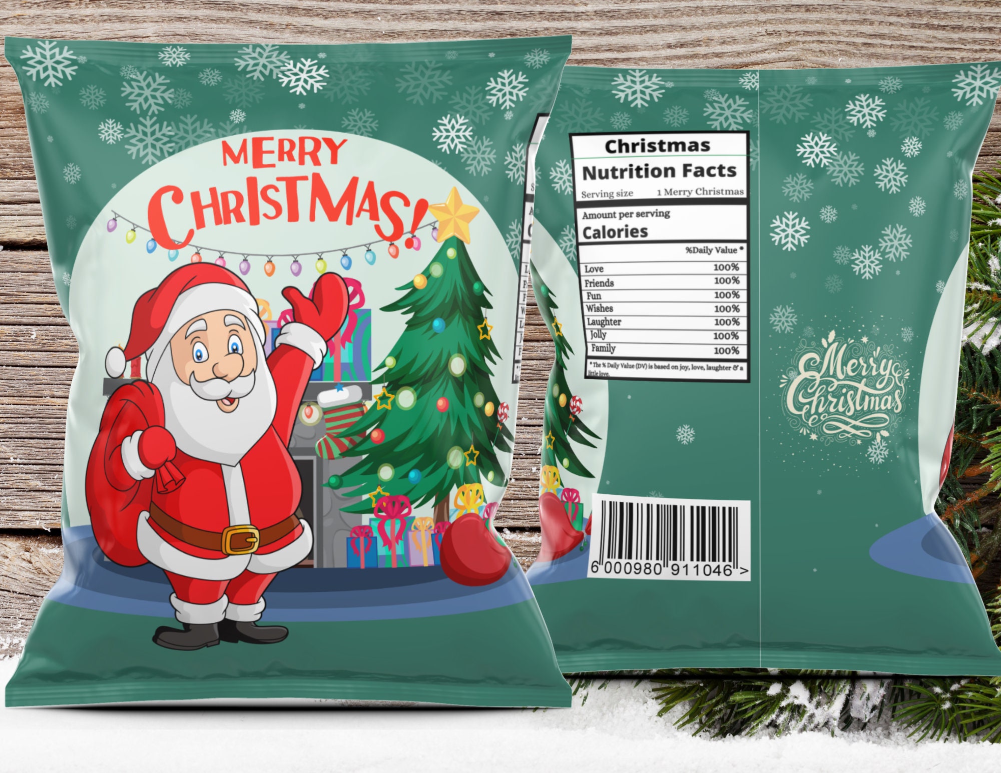 Digital Christmas Chip Bag Png File Christmas PNG Instant Download ...