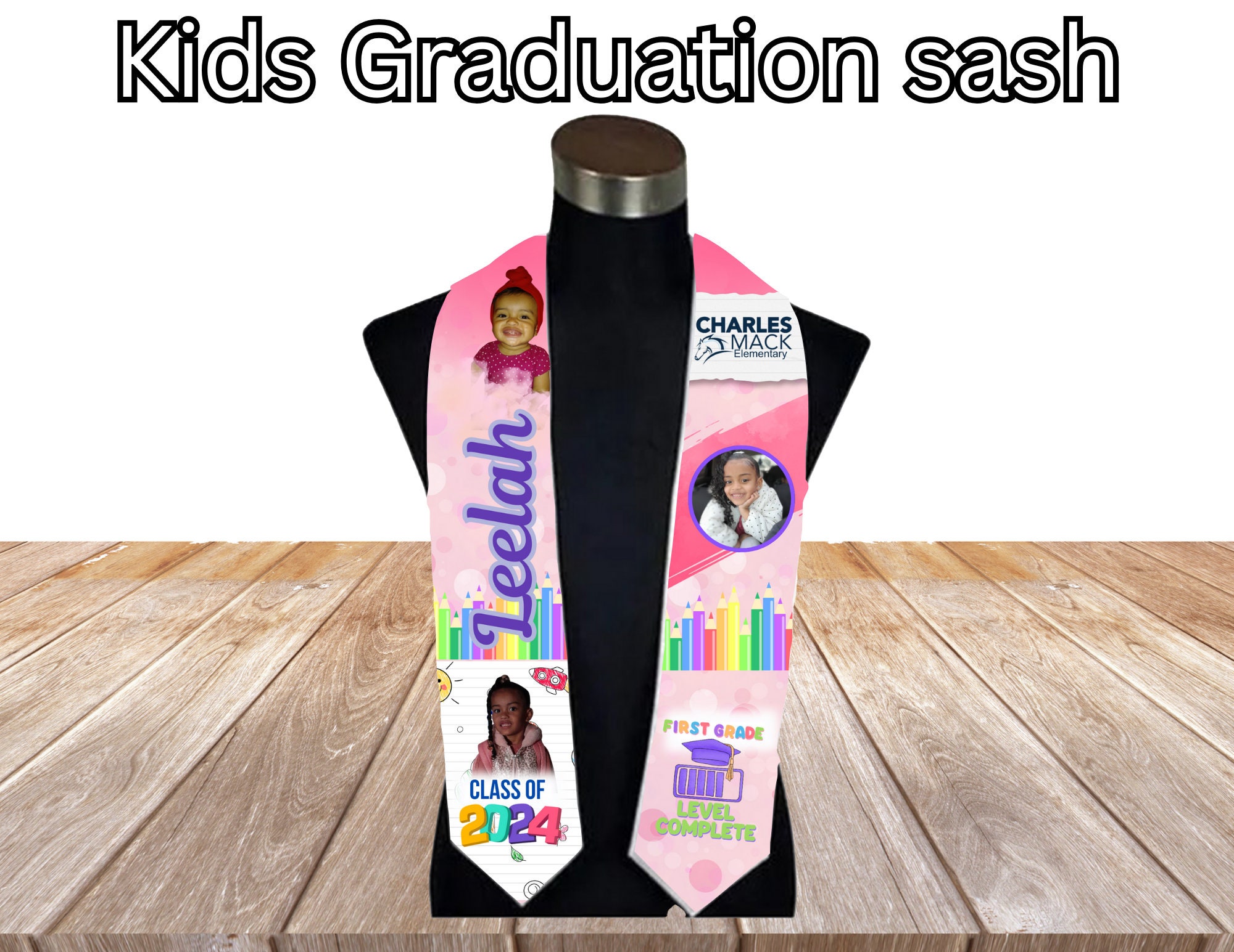 Pre-k Kindergarten Elementary School Personalized Graduation Stole - Etsy
